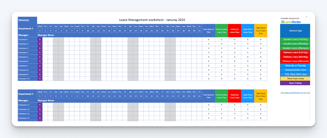 5 Great (And Free) PTO Tracker Templates for Excel