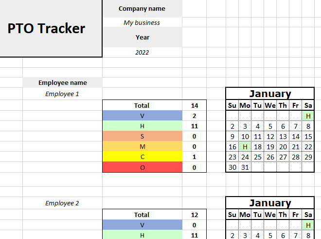 Pto Tracker Excel Templates 4 Templates And 1 Superior Option Buddy 