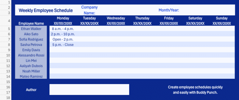 How to Make an Employee Schedule in Excel (+ Templates)