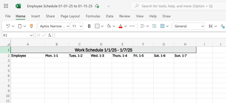 How to Make an Employee Schedule in Excel (+ Templates)