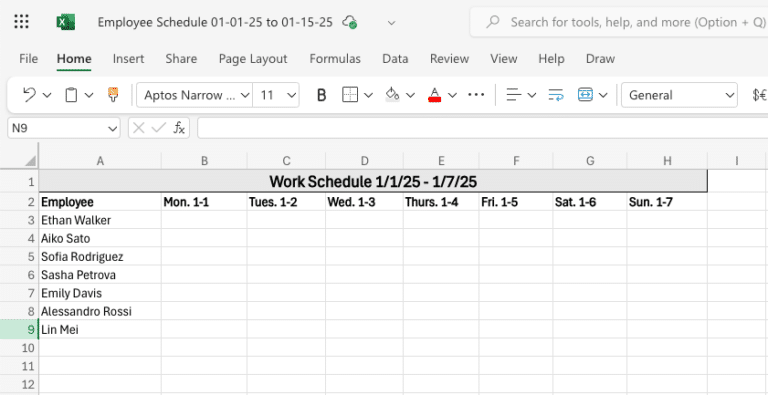 How to Make an Employee Schedule in Excel (+ Templates)
