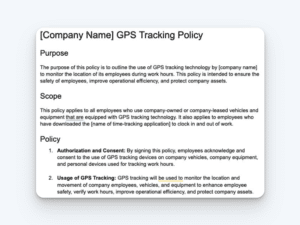 Free GPS Tracking Policy Template For Employers