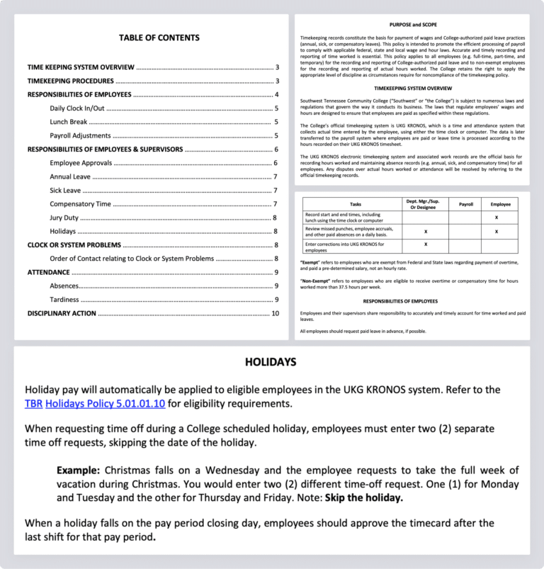 How to Create a Timekeeping Policy + 3 Real Examples