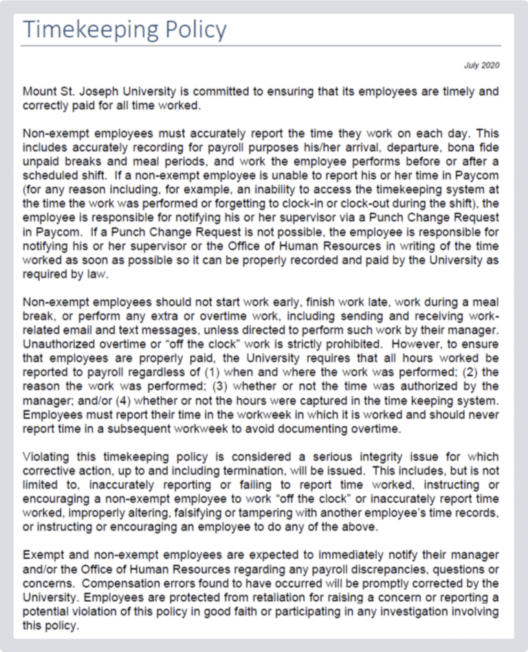 How to Create a Timekeeping Policy + 3 Real Examples