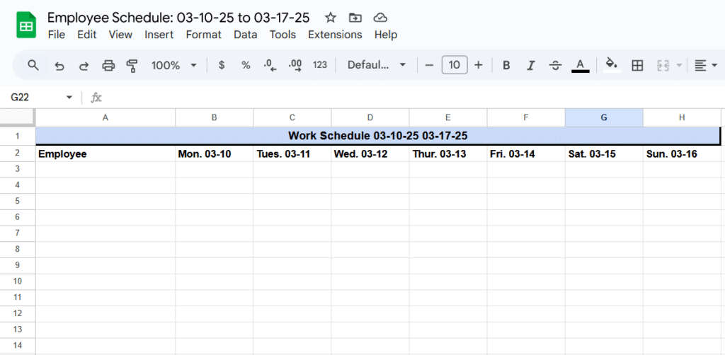 How to Make an Employee Schedule in Google Sheets + Templates