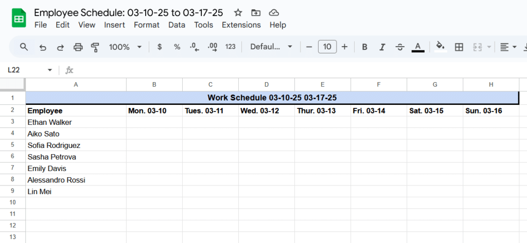 How to Make an Employee Schedule in Google Sheets + Templates