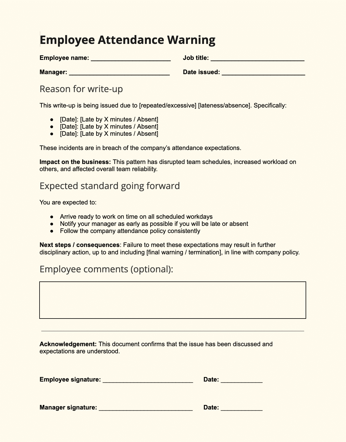 How to Write Up an Employee for Attendance Issues Fairly